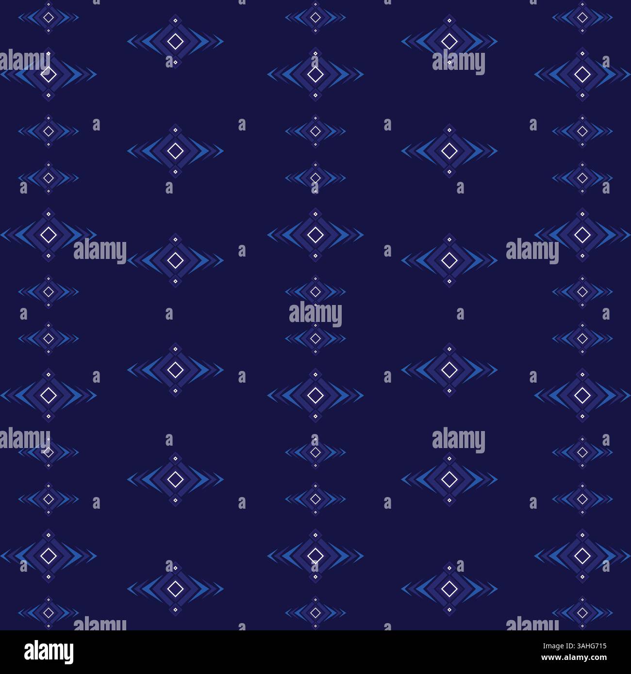 Vector boho pattern blends blue sky inspired Ikat elements with a deep ...