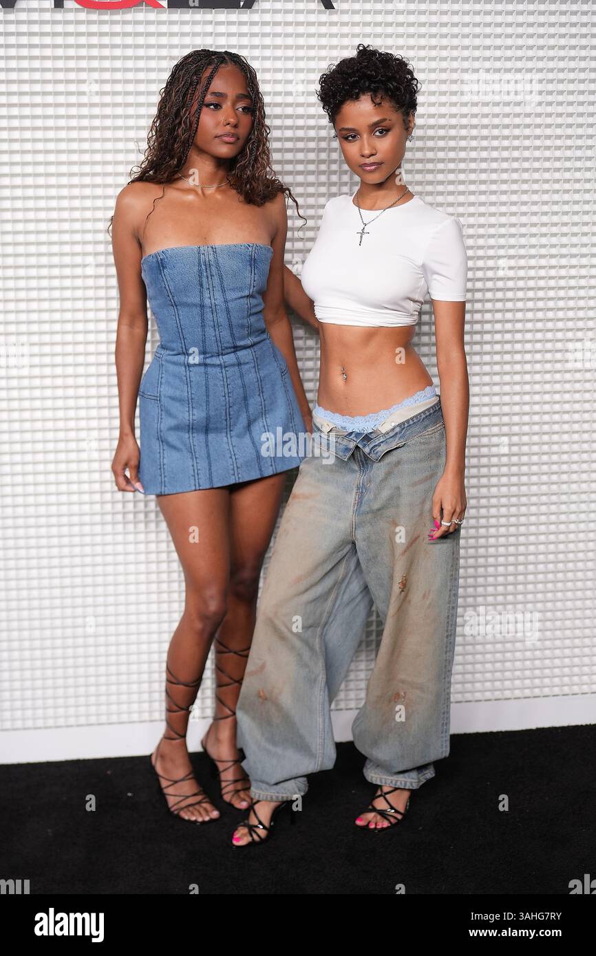 Los Angeles, USA. 09th Apr, 2025. Sydney Seethal and Tyla attend the H&M&LA Music Festival ...