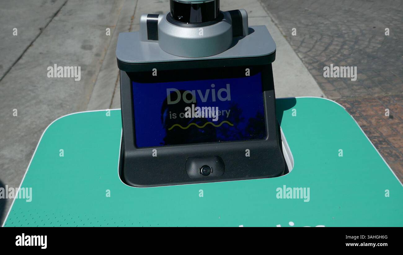 Los Angeles, California, USA 9th April 2025 Delivery Robot David ...