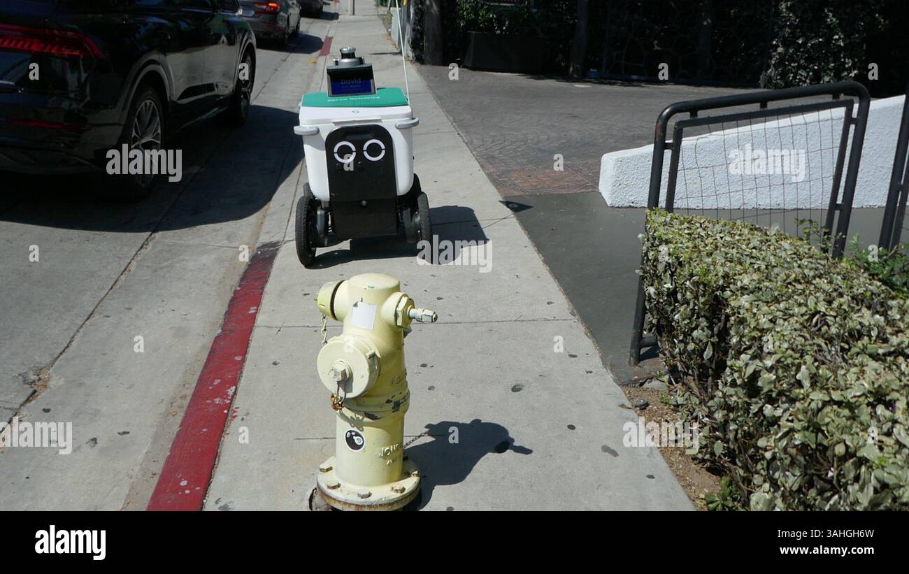 Los Angeles, California, USA 9th April 2025 Delivery Robot David ...