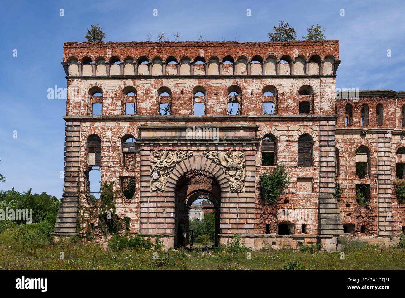 Modlin Fortress Granary ruins with gate in Nowy Dwór Mazowiecki, Poland ...
