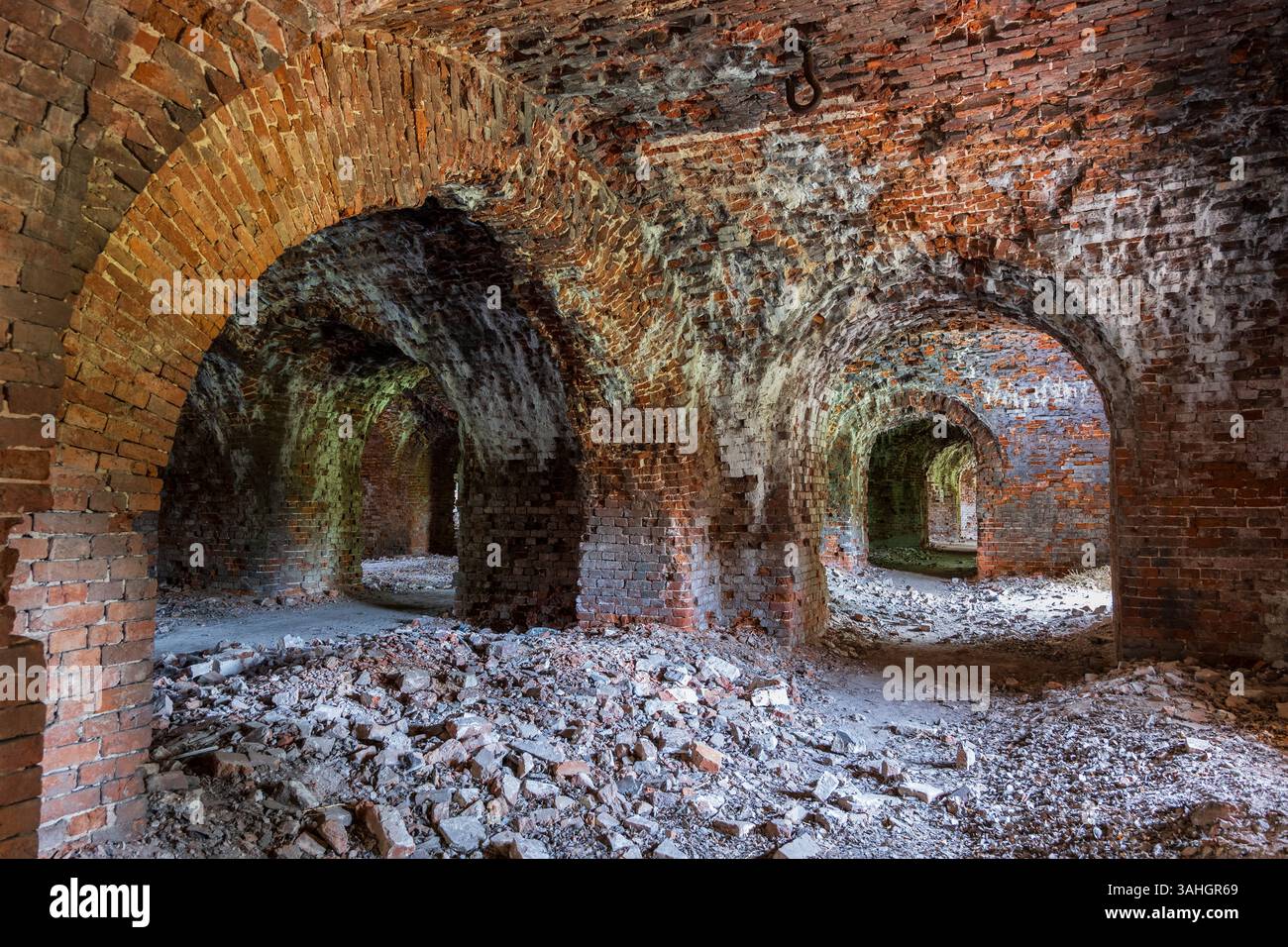 Modlin Fortress Granary ruins interior in Nowy Dwór Mazowiecki, Poland ...