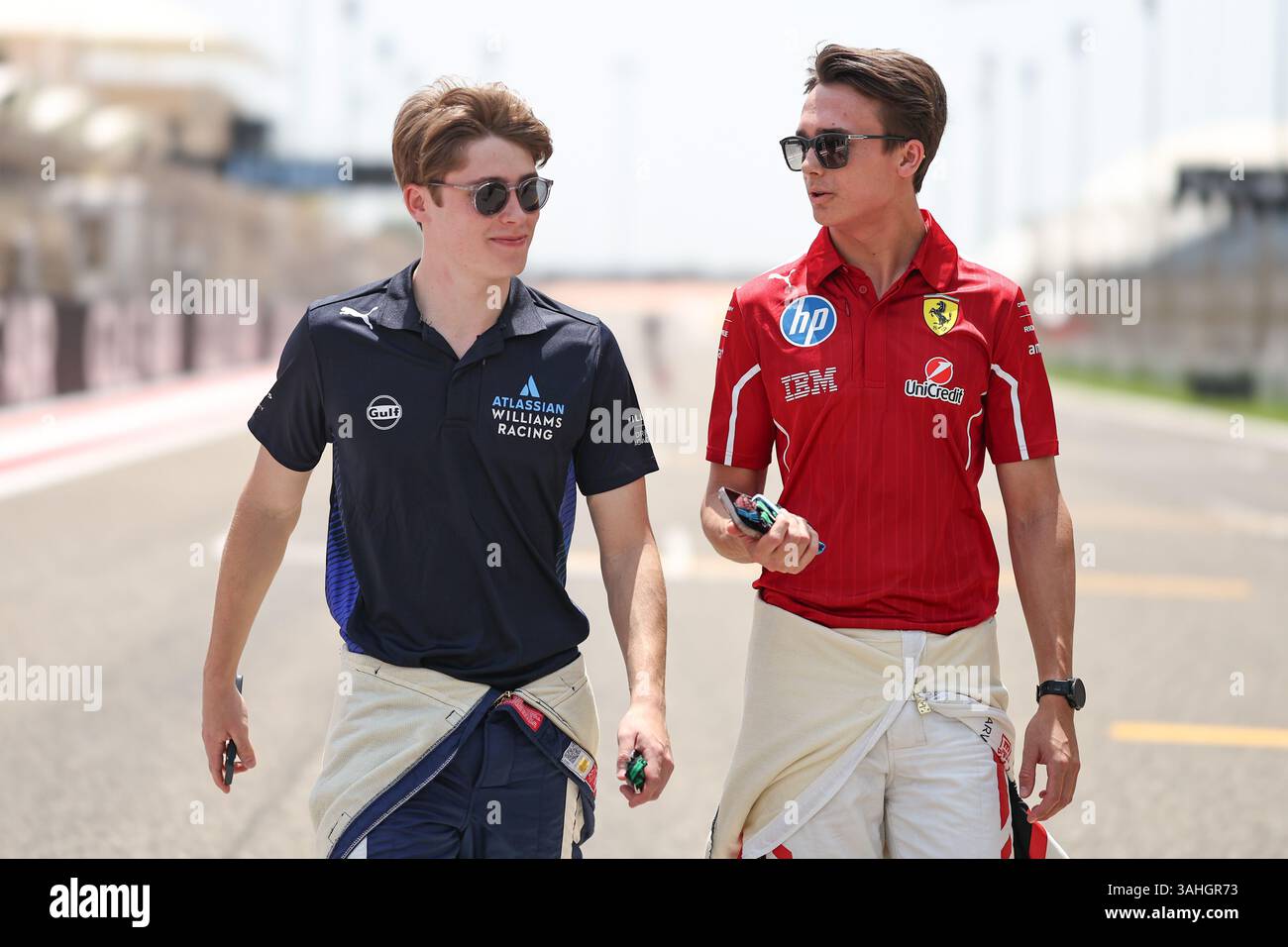SAKHIR, BAHRAIN - APRIL 10: Luke Browning(Williams Driver Academy) and ...