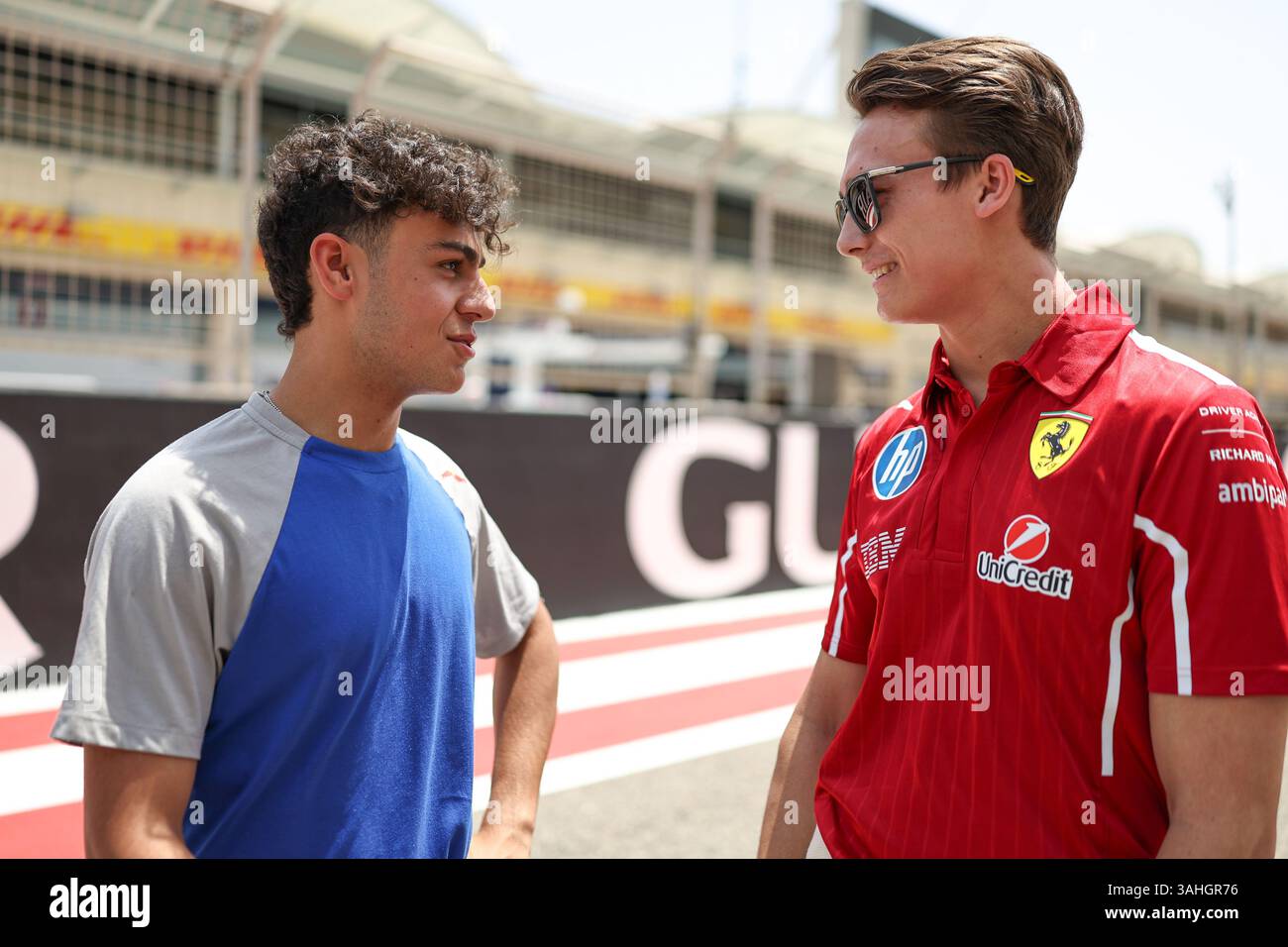 SAKHIR, BAHRAIN - APRIL 10: Arvid Lindblad(Red Bull Junior Team) talks ...