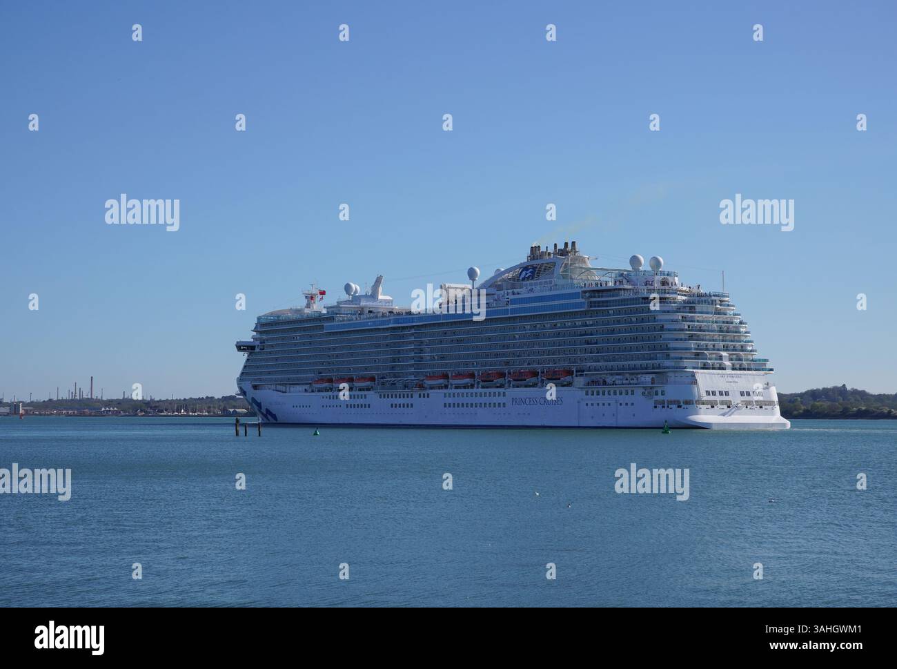Cruise ship Sky Princess departing from port of Southampton UK 5 April ...