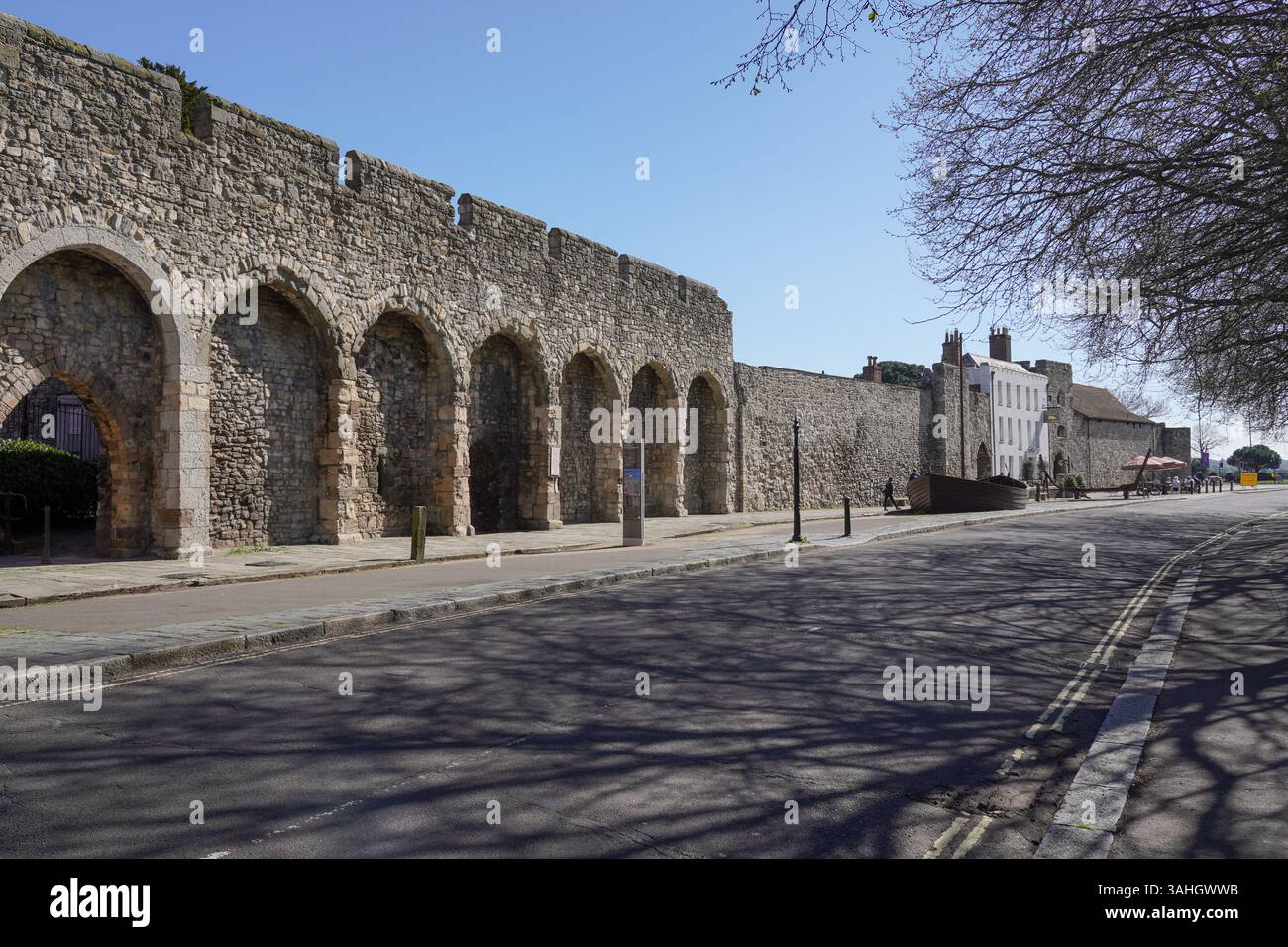 Historic fortification walls in old town Southampton England 5 April ...