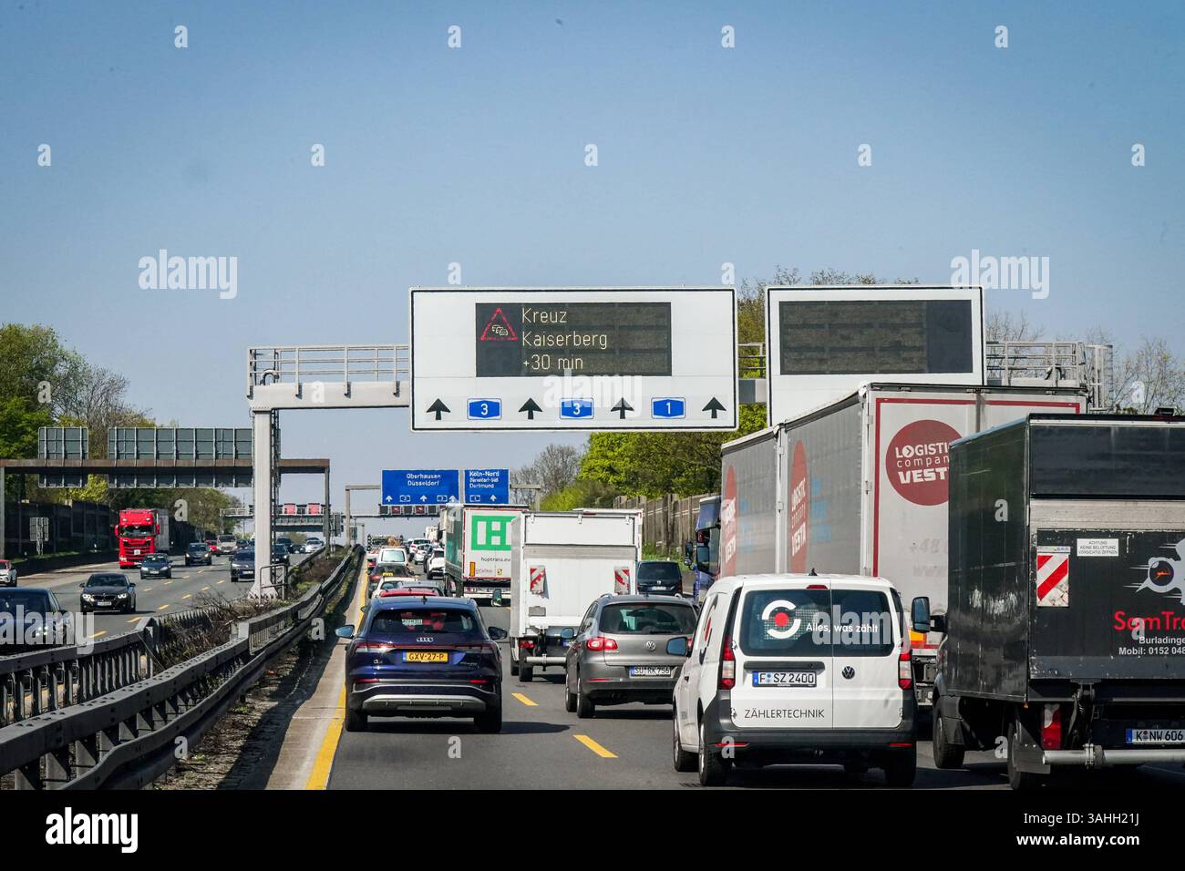 Duisburg, NRW, Deutschland, Europa, Kreuz Kaiserberg, Autobahnen A3/A1 ...