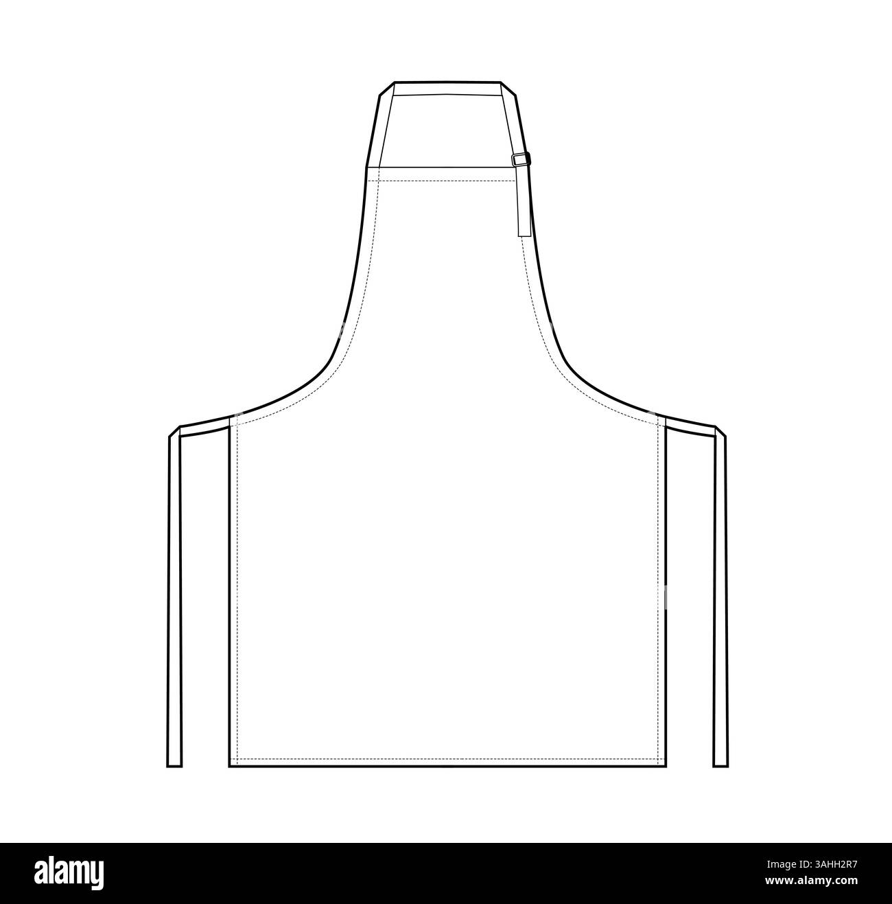 Apron Classic Bib short technical fashion illustration. Chef uniform ...