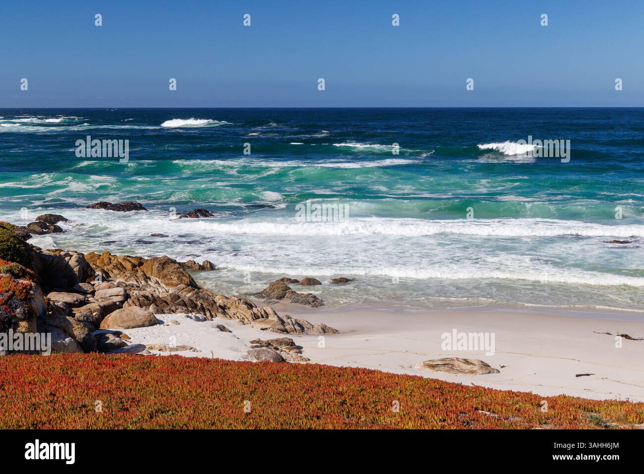 A captivating coastal landscape featuring the majestic ocean and ...