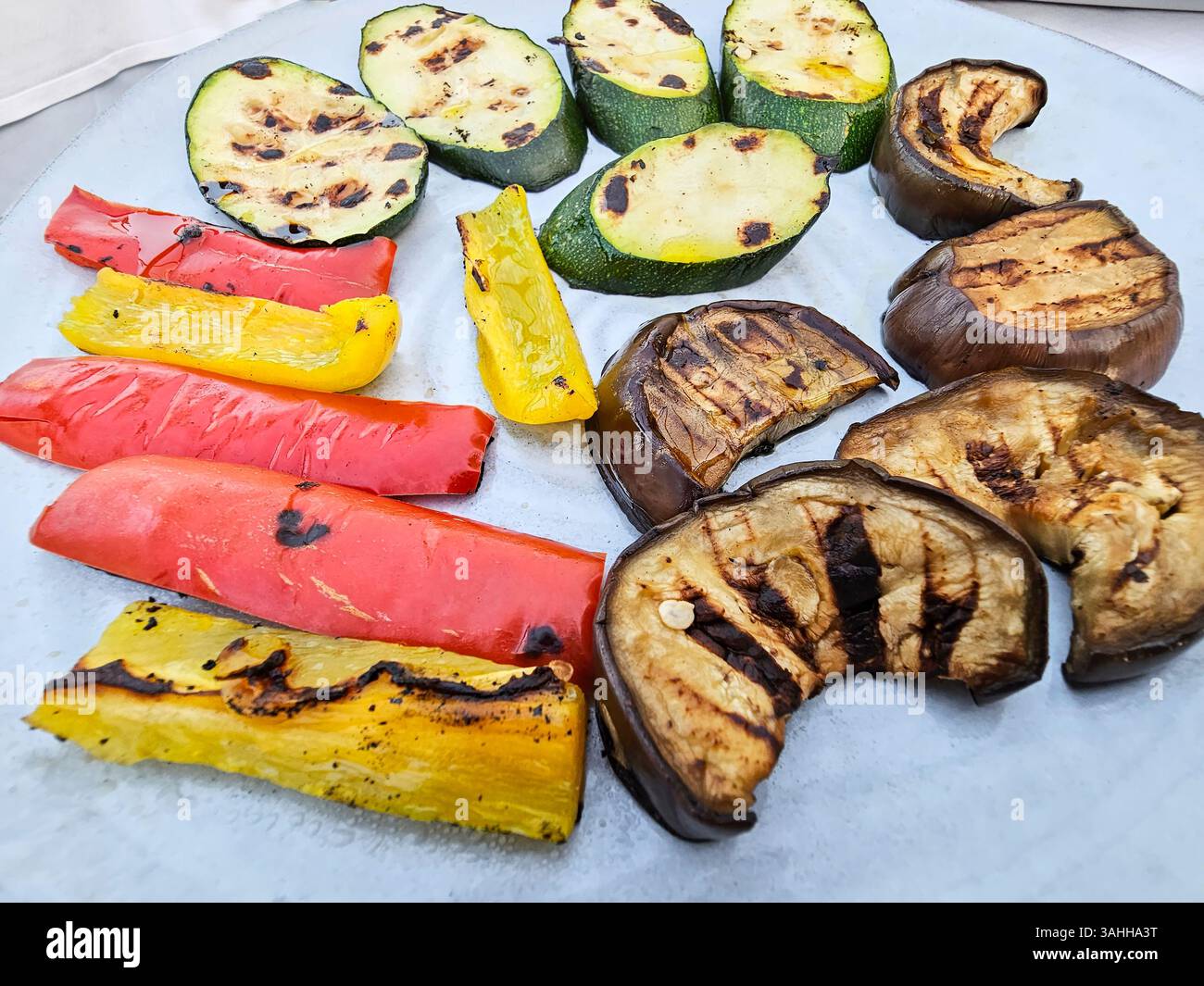 Grilled vegetables on the plate in the restaurant Stock Photo - Alamy