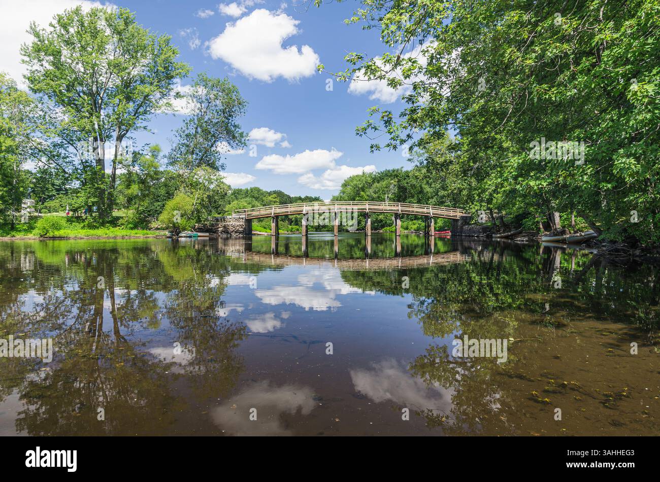 Old North Bridge spanning the Concord River, Minute Man National Historical Park, Concord ...