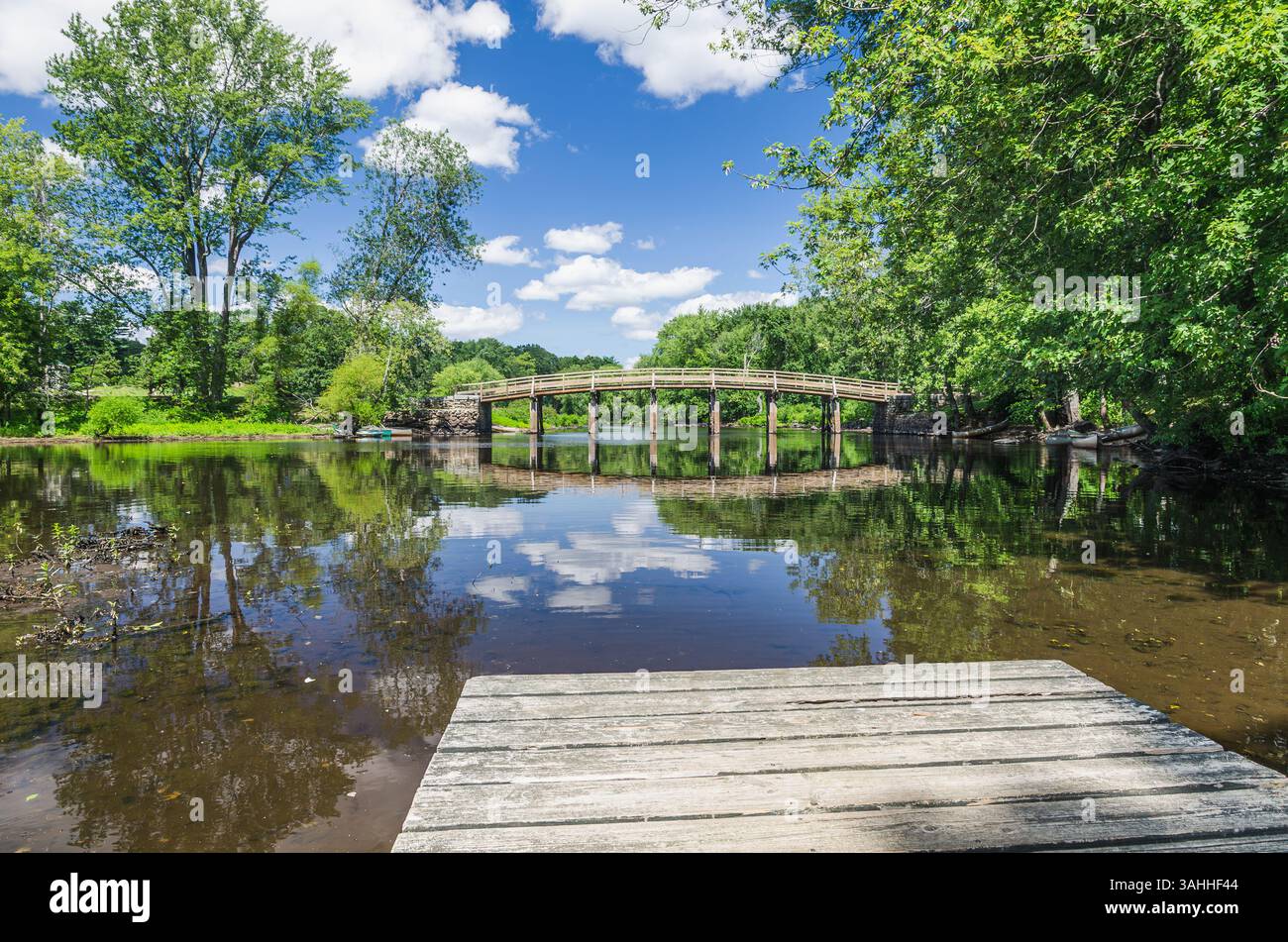 Old North Bridge spanning the Concord River, Minute Man National ...
