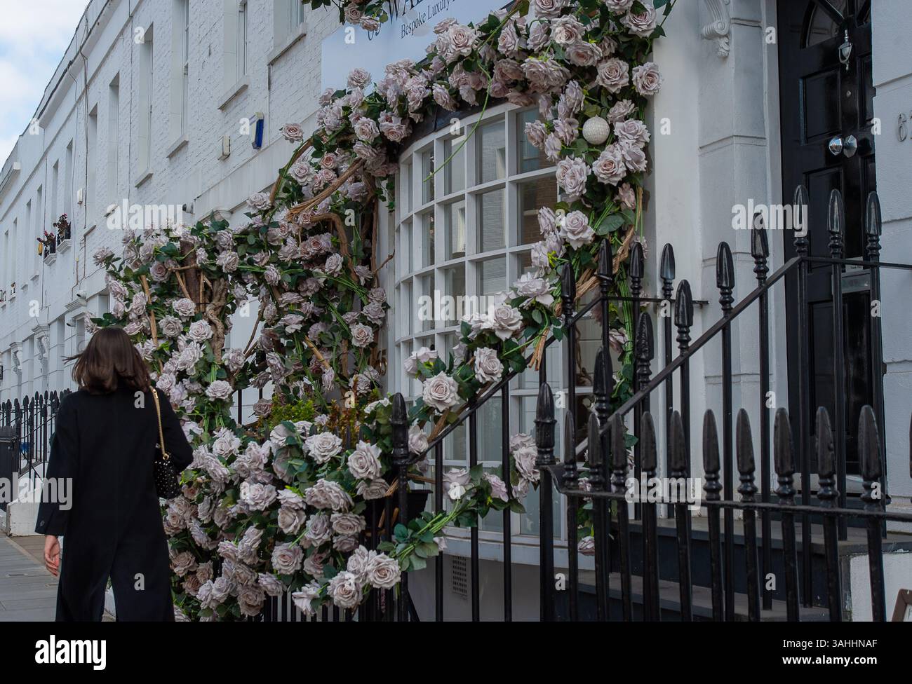 London, UK. 9th April, 2025. Terraced houses in the affluent Royal ...