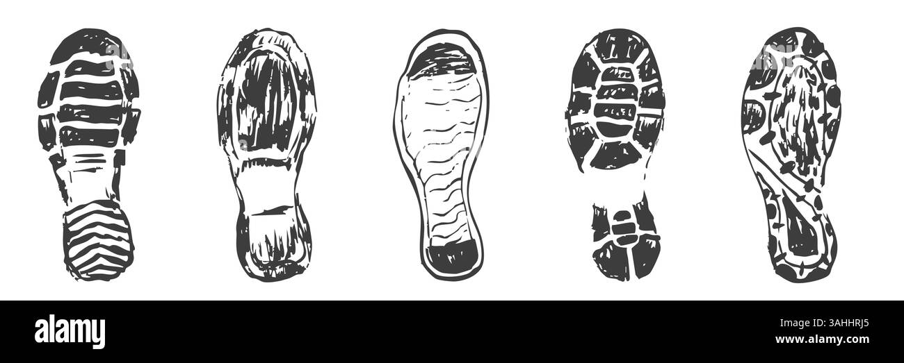 Shoe print boot, foot step silhouette mark. Boot Print textured, grunge ...