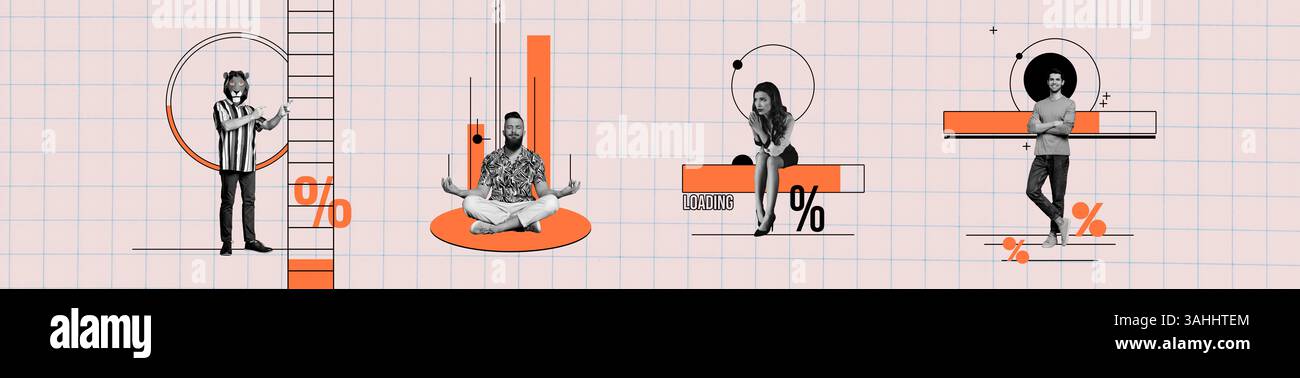 Creative collage showcasing abstract visual designs with modern graphic ...