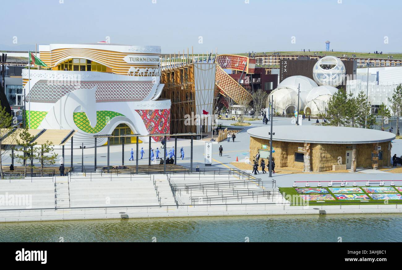Photo shows the venue of the 2025 World Exposition in Osaka, unveiled ...