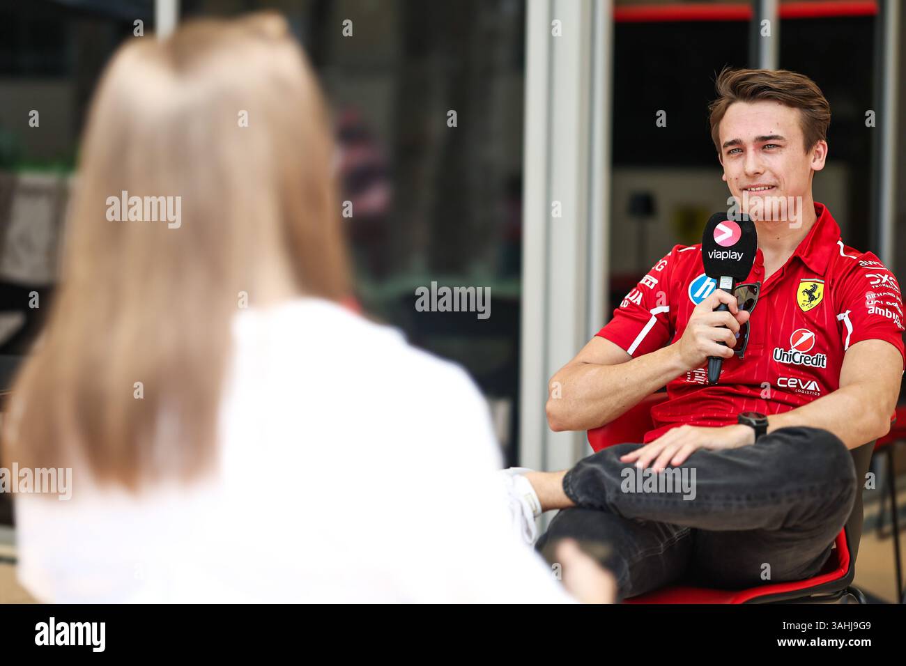 SAKHIR, BAHRAIN - APRIL 10: Dino Beganovic, Ferrari Academy Driver is ...