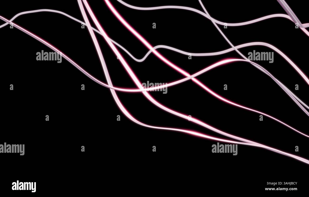 Glowing curved neon lines in hi-res stock photography and images - Alamy