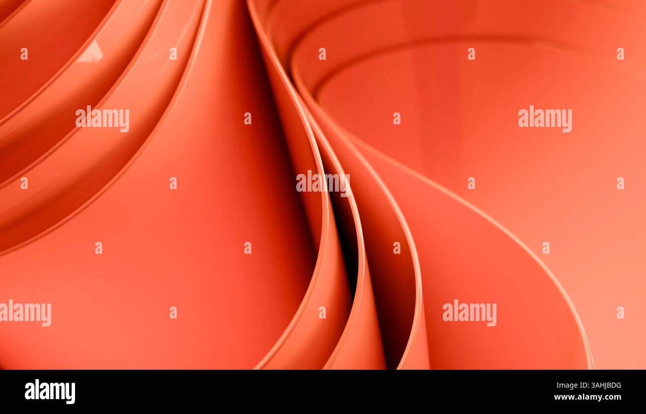 Abstract orange wave pattern with smooth curved lines and layered ...