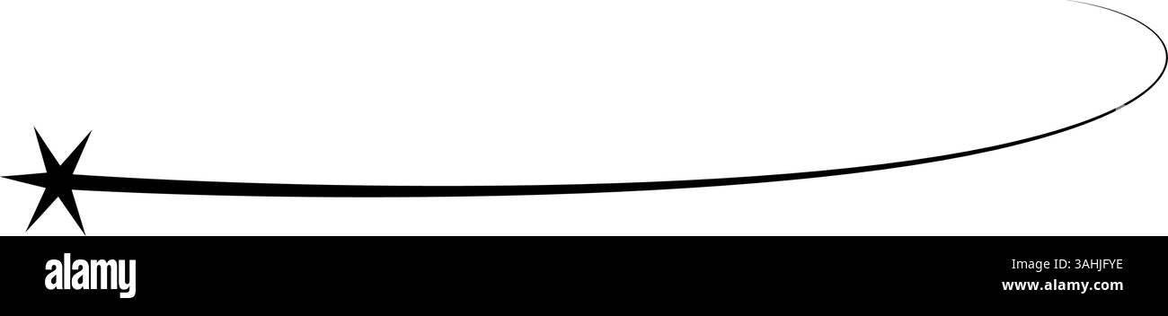 Falling star shape. Comet trail icon. Abstract shooting star. Cosmos ...