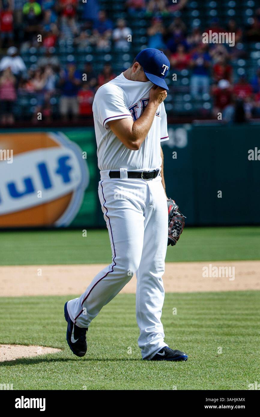 May 17, 2015: Texas Rangers relief pitcher Shawn Tolleson (37) reacts ...