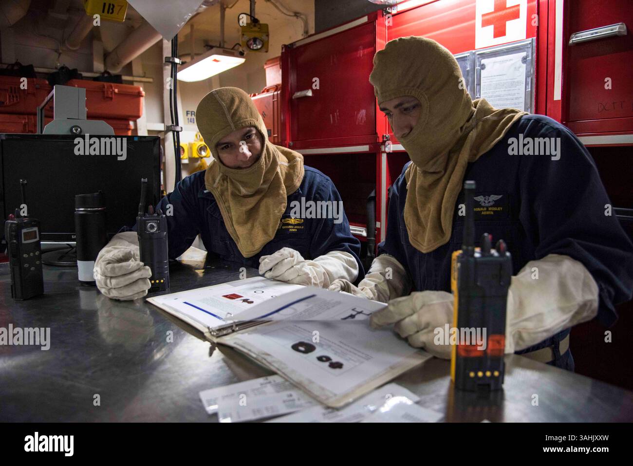 Apr 20, 2017 - Norfolk , Virginia, U.S. - Lt. j.g. Gerardo Arbulu, left ...
