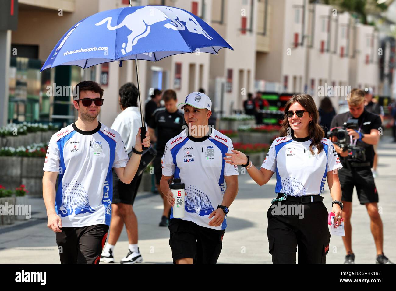 Sakhir, Bahrain. 10th Apr, 2025. Isack Hadjar (FRA) Racing Bulls ...