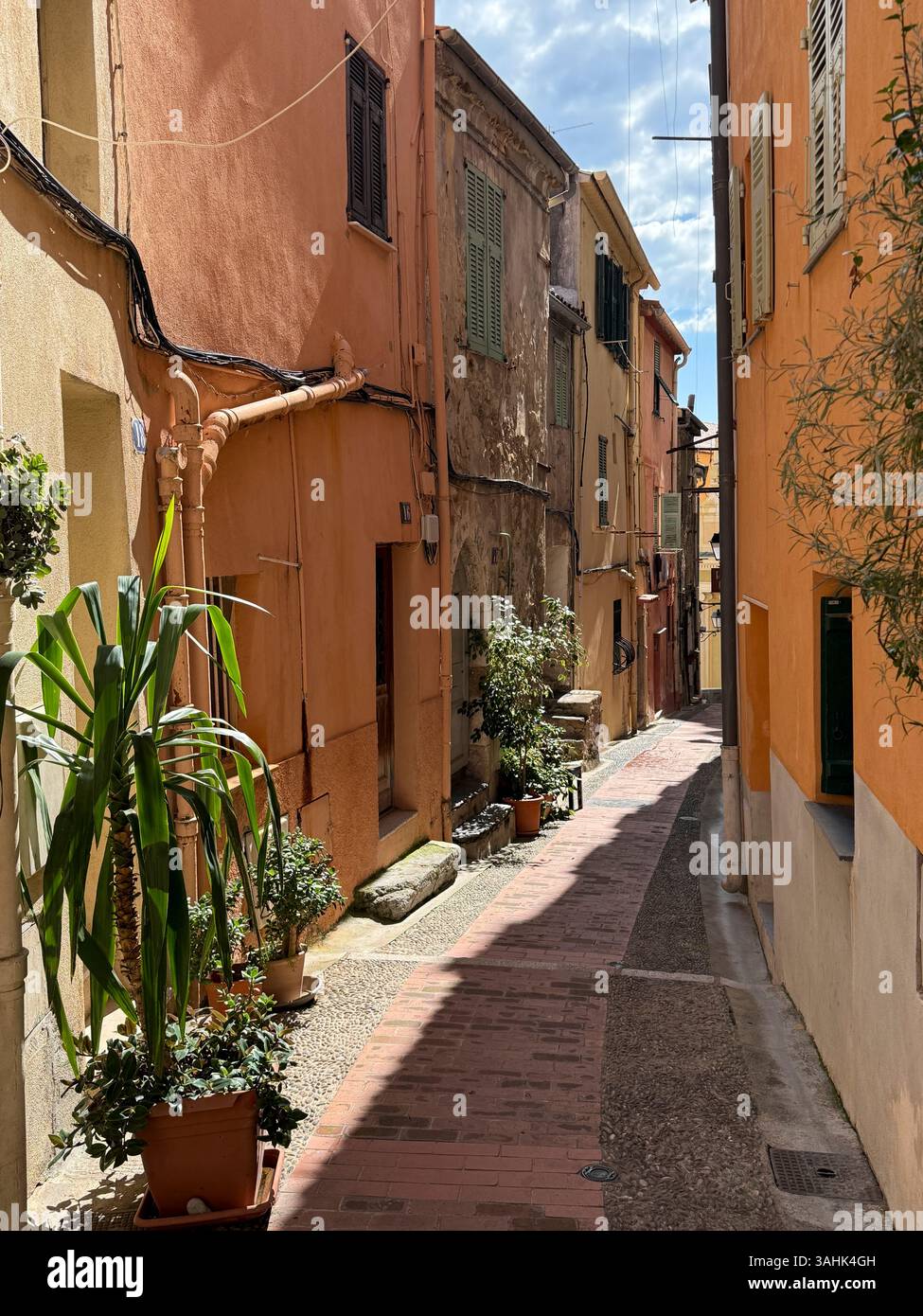 The historic old town, Menton, Provence–Alpes–Côte-d'Azur, France Stock ...