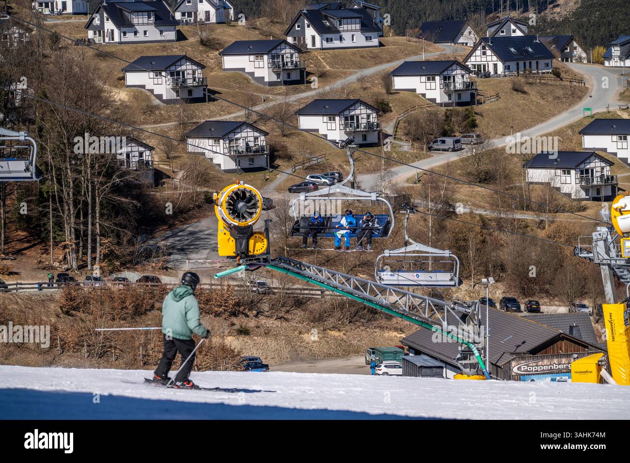 Winter sports area in Sauerland, Winterberg ski lift carousel ...