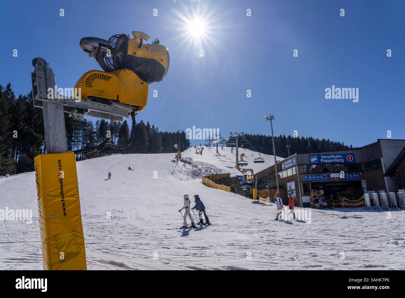 Winter sports area in Sauerland, Winterberg ski lift carousel ...