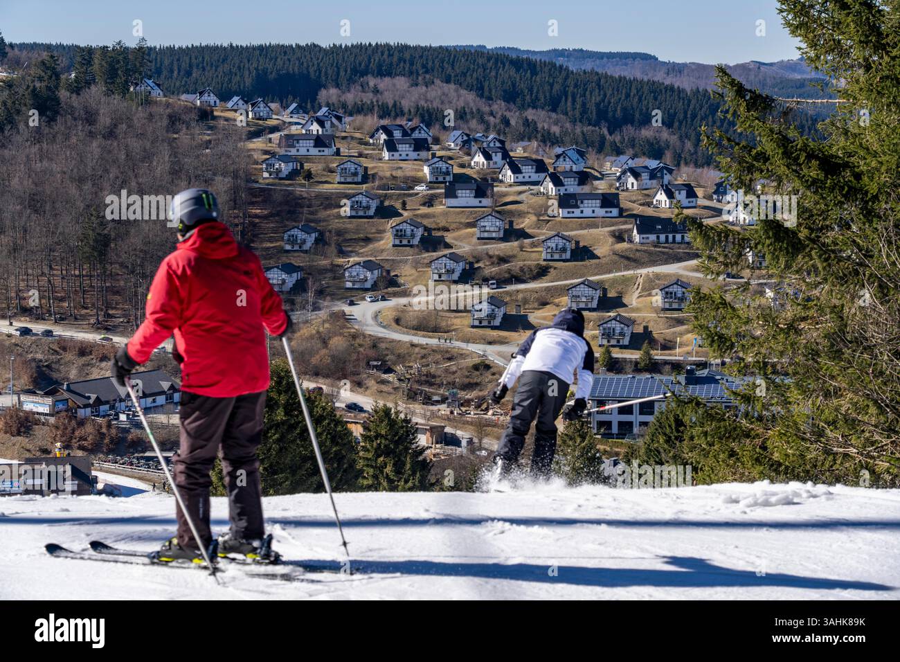Winter sports area in Sauerland, Winterberg ski lift carousel ...