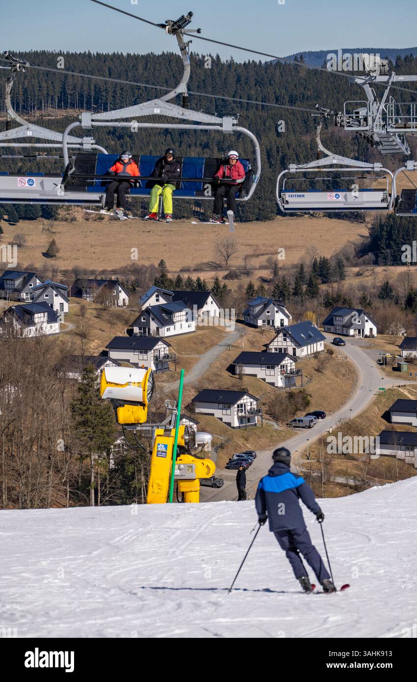 Winter sports area in Sauerland, Winterberg ski lift carousel ...