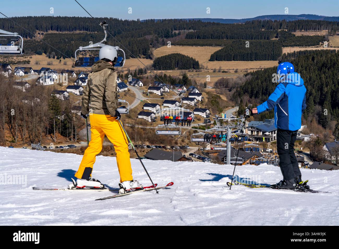 Winter sports area in Sauerland, Winterberg ski lift carousel ...