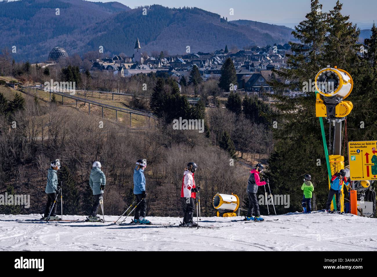 Winter sports area in Sauerland, Winterberg ski lift carousel ...