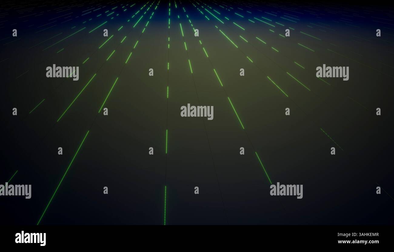 Green digital lines form a futuristic grid pattern on a dark background ...