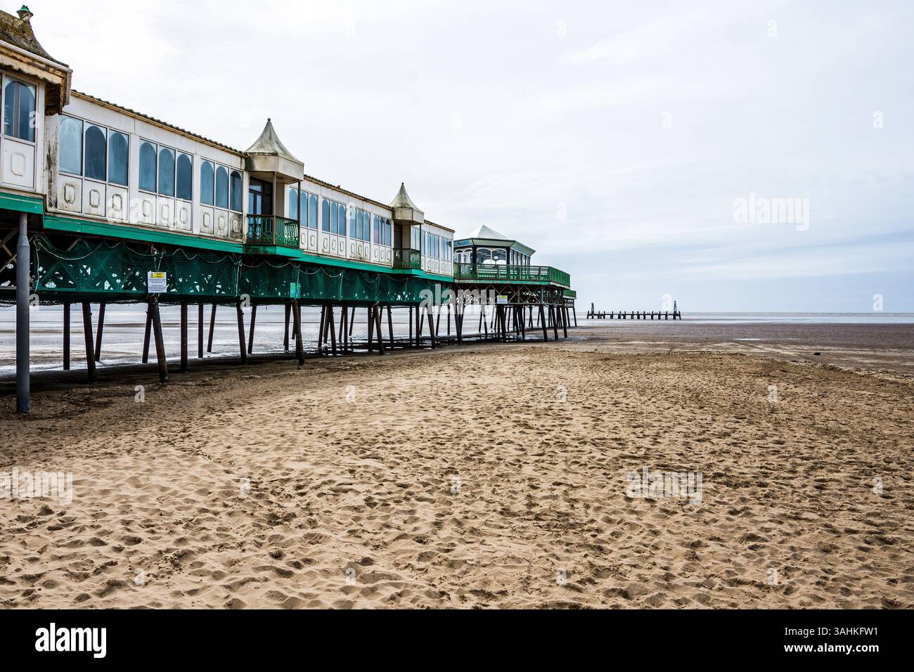 View of St. Annes pier with the old pier in the background Stock Photo ...