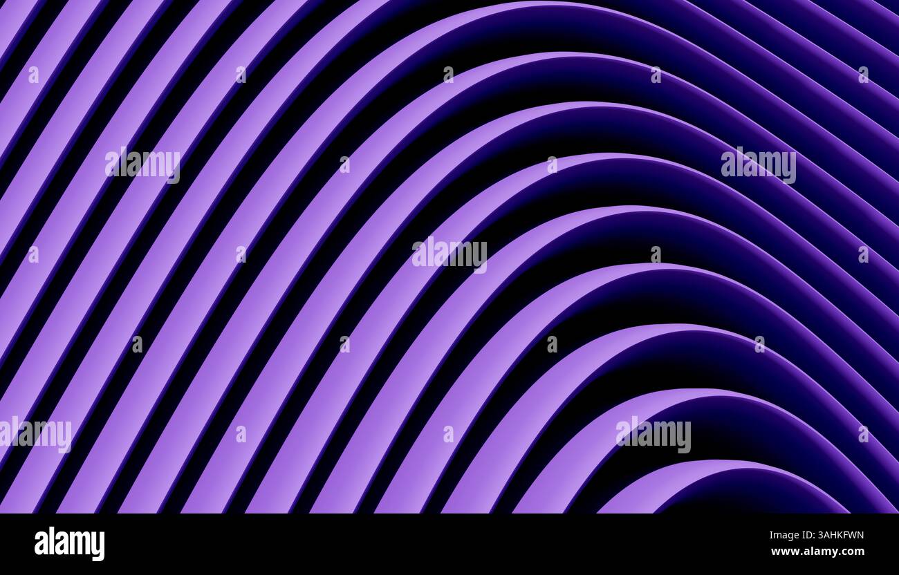 Purple curved lines creating a wave pattern against a dark background ...