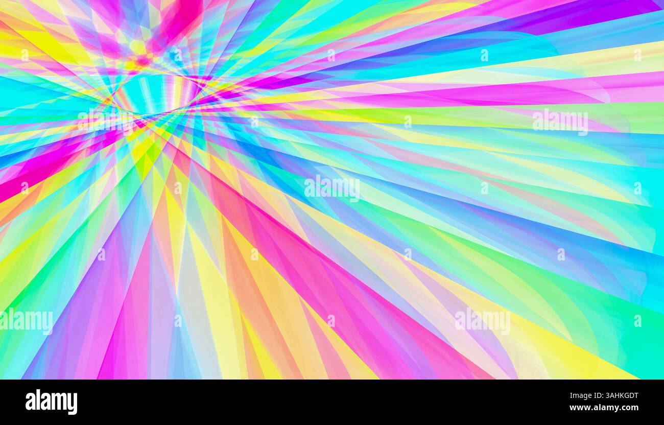Bright abstract light pattern with vibrant rainbow colors and dynamic ...