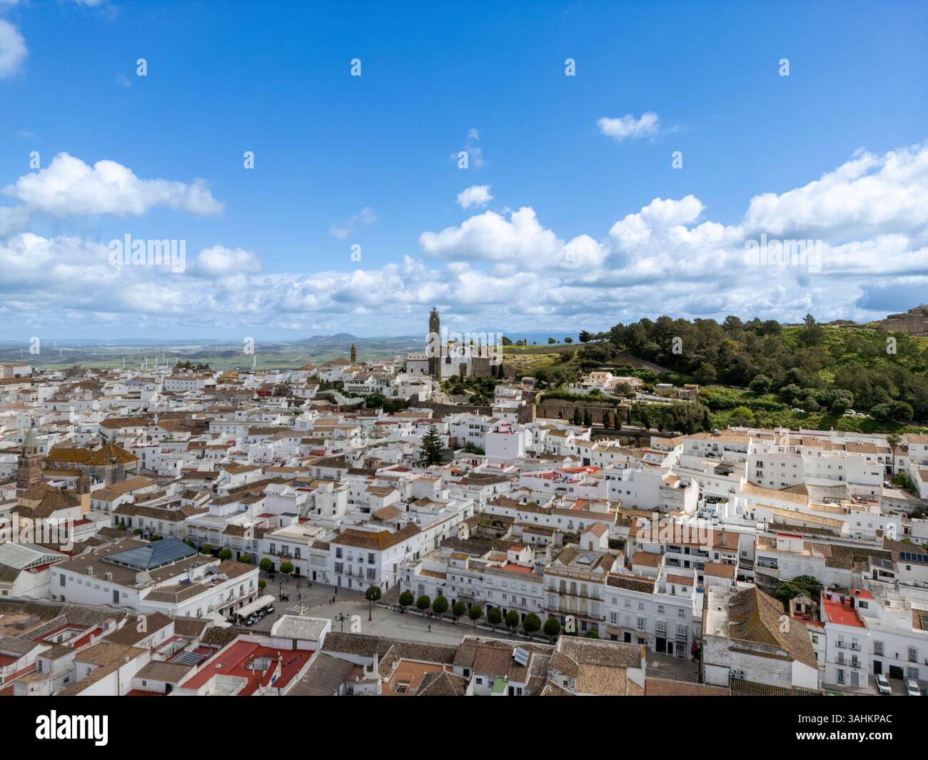 beautiful scenery with the municipality of Medina Sidonia, Andalusia ...