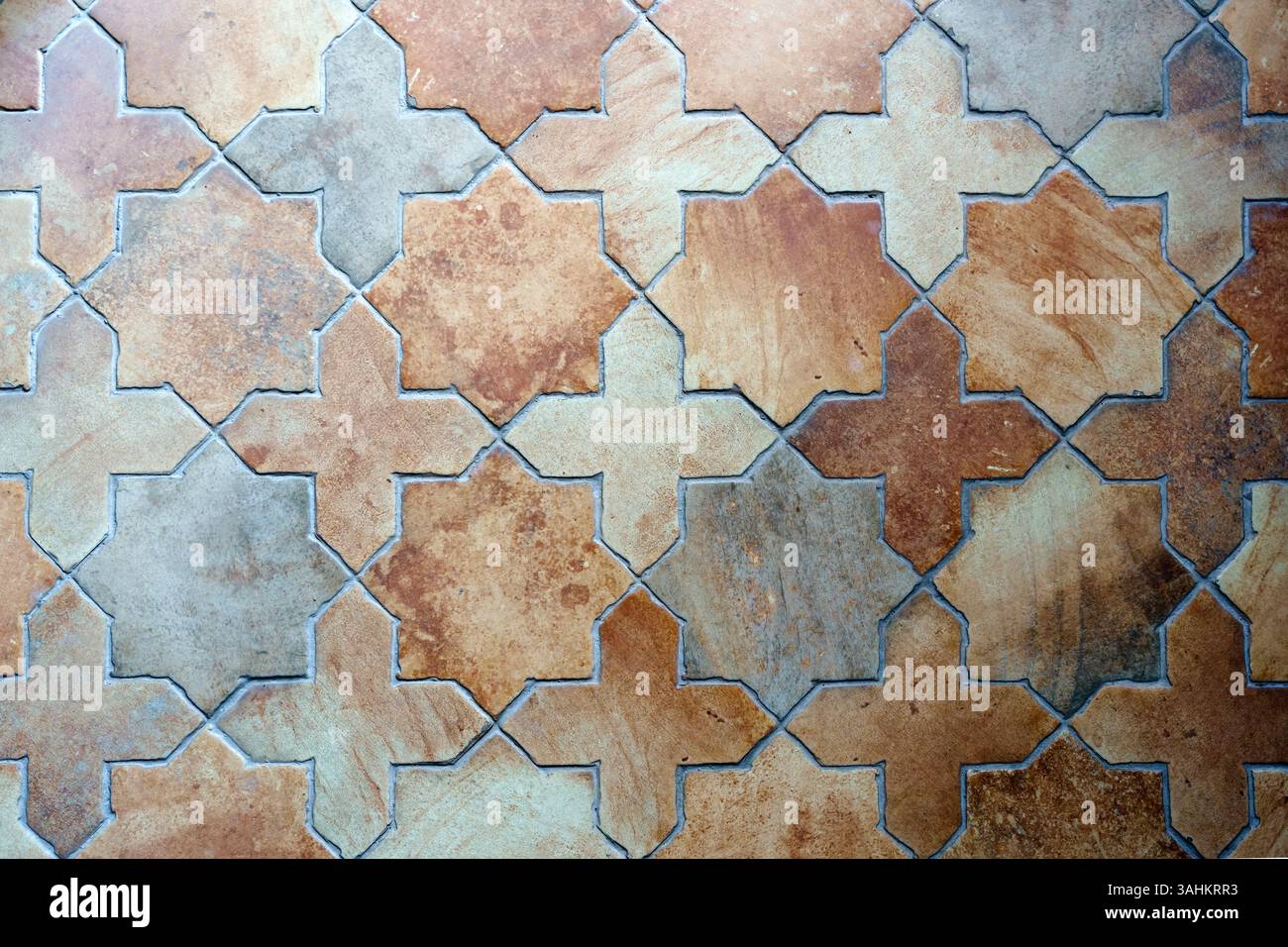 Vintage Old Ceramic Tile For Interior. Clay Craft Tile In Retro Country ...
