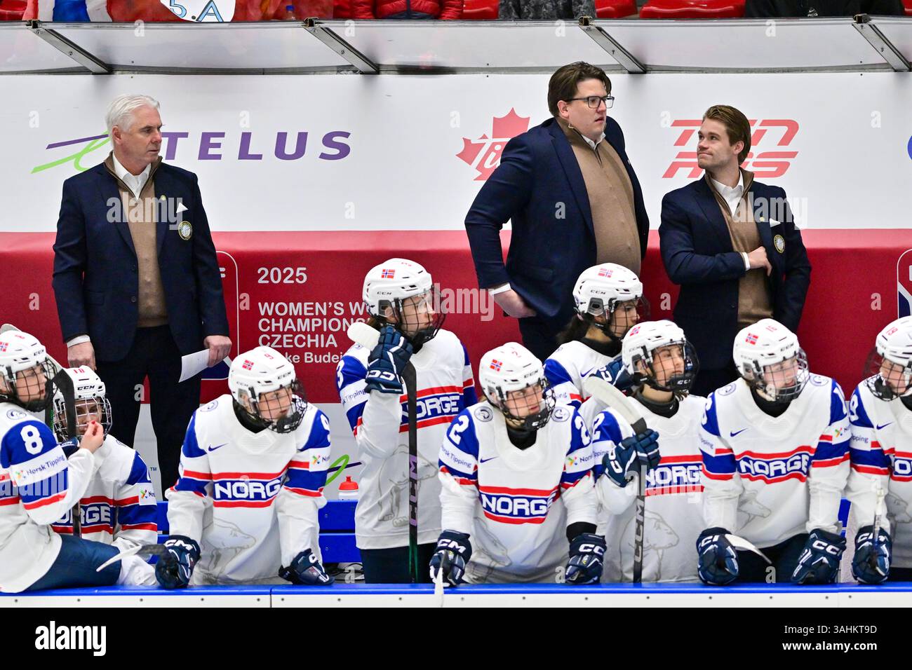 Budweis, Czech Republic. 10th Apr, 2025. Norwegian head coach Andre ...
