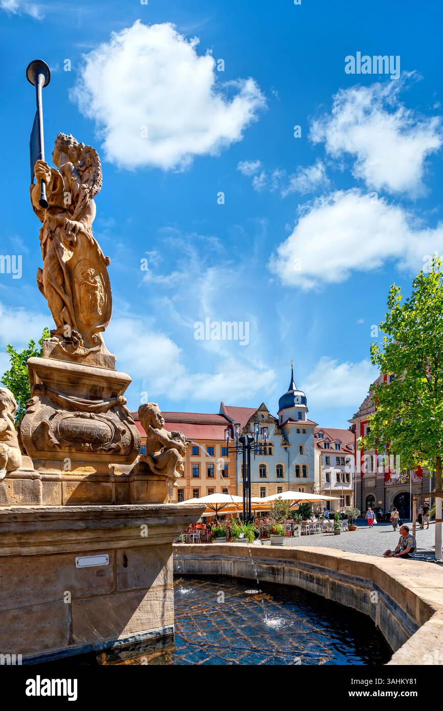 Schellenbrunnen Fountain on the main market square in Gotha, Thuringia Stock Photo - Alamy