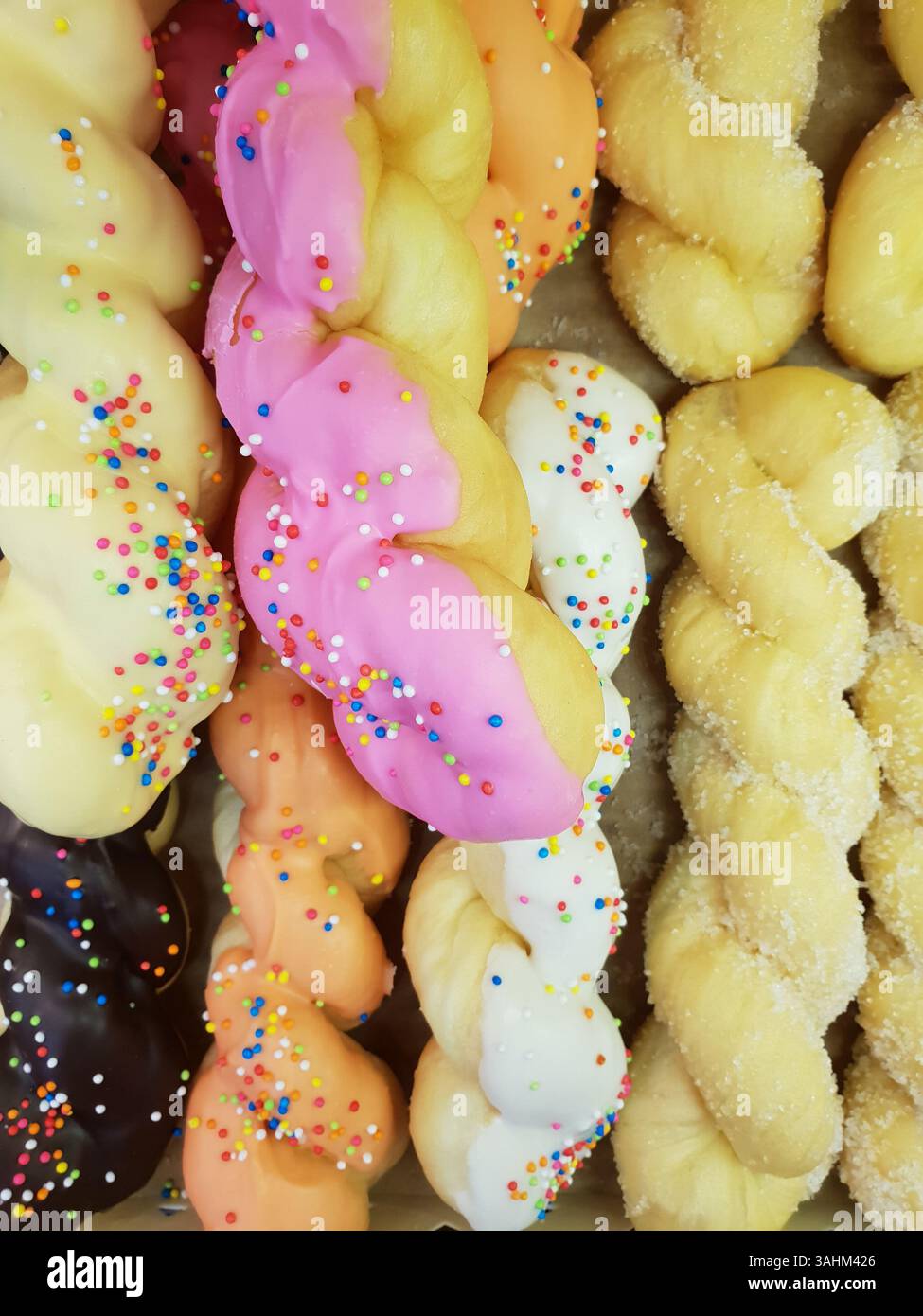 Sugar coated donut and sweet dessert food in donut and sweet dessert ...