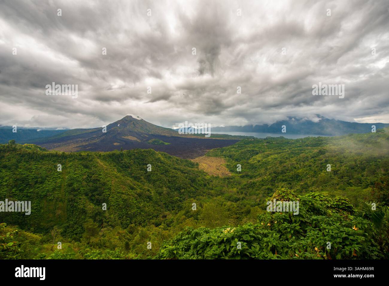 Bali mountain landscape with dramatic rain clouds Stock Photo - Alamy