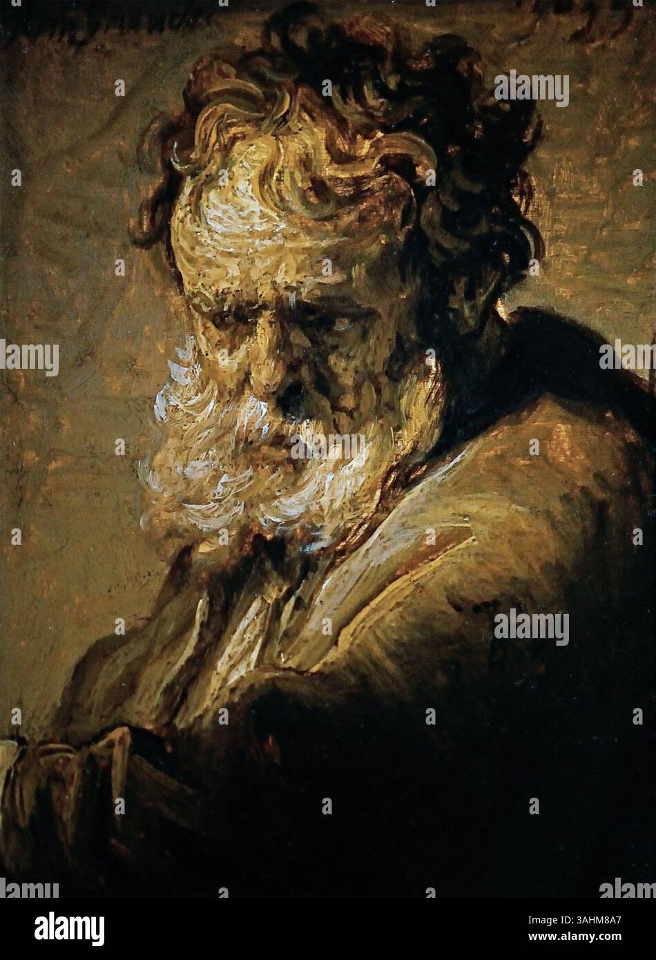 BEARDED OLD MAN by Rembrandt,1633 Stock Photo - Alamy