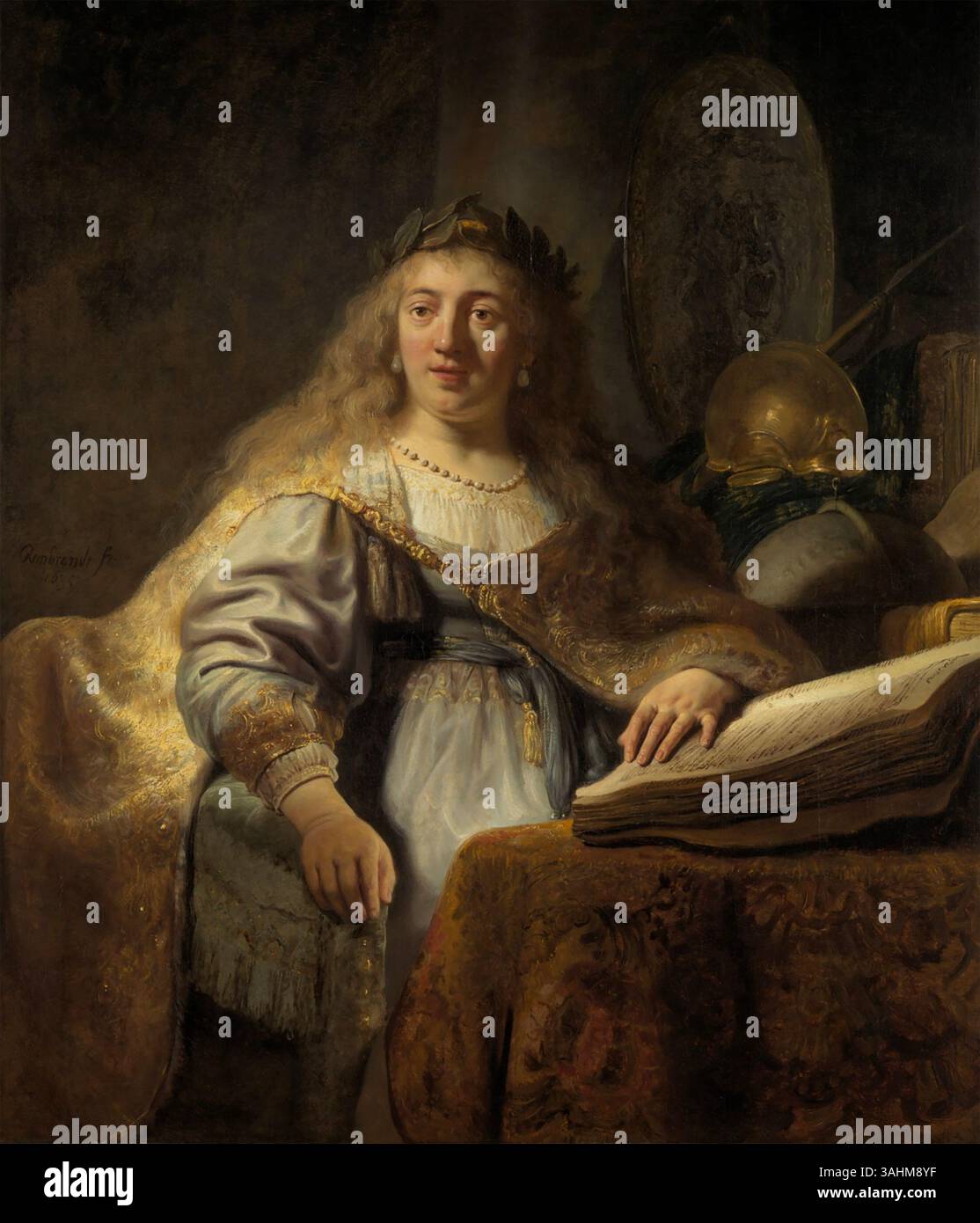 MINERVA the Roman Goddess of Wisdom - 1635 painting by Rembrandt (1606 ...