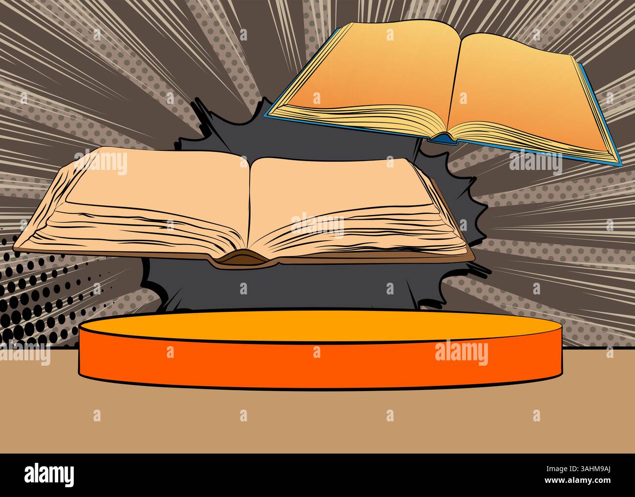 Comic Book Product podium stage for mockup presentation with Book ...