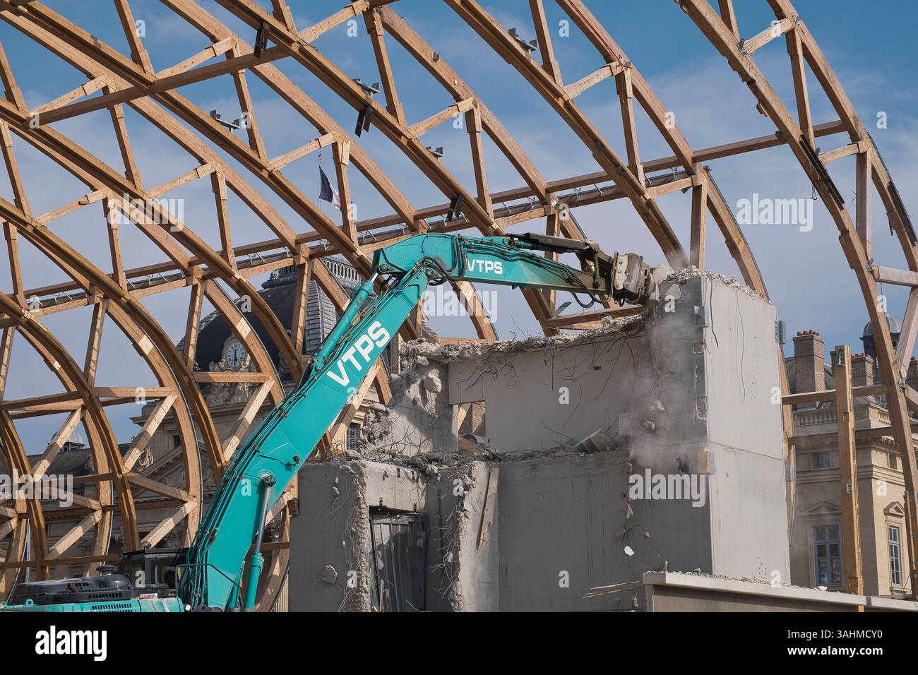 final phase of demolition of the Grand Palais Éphémère, Paris, France ...