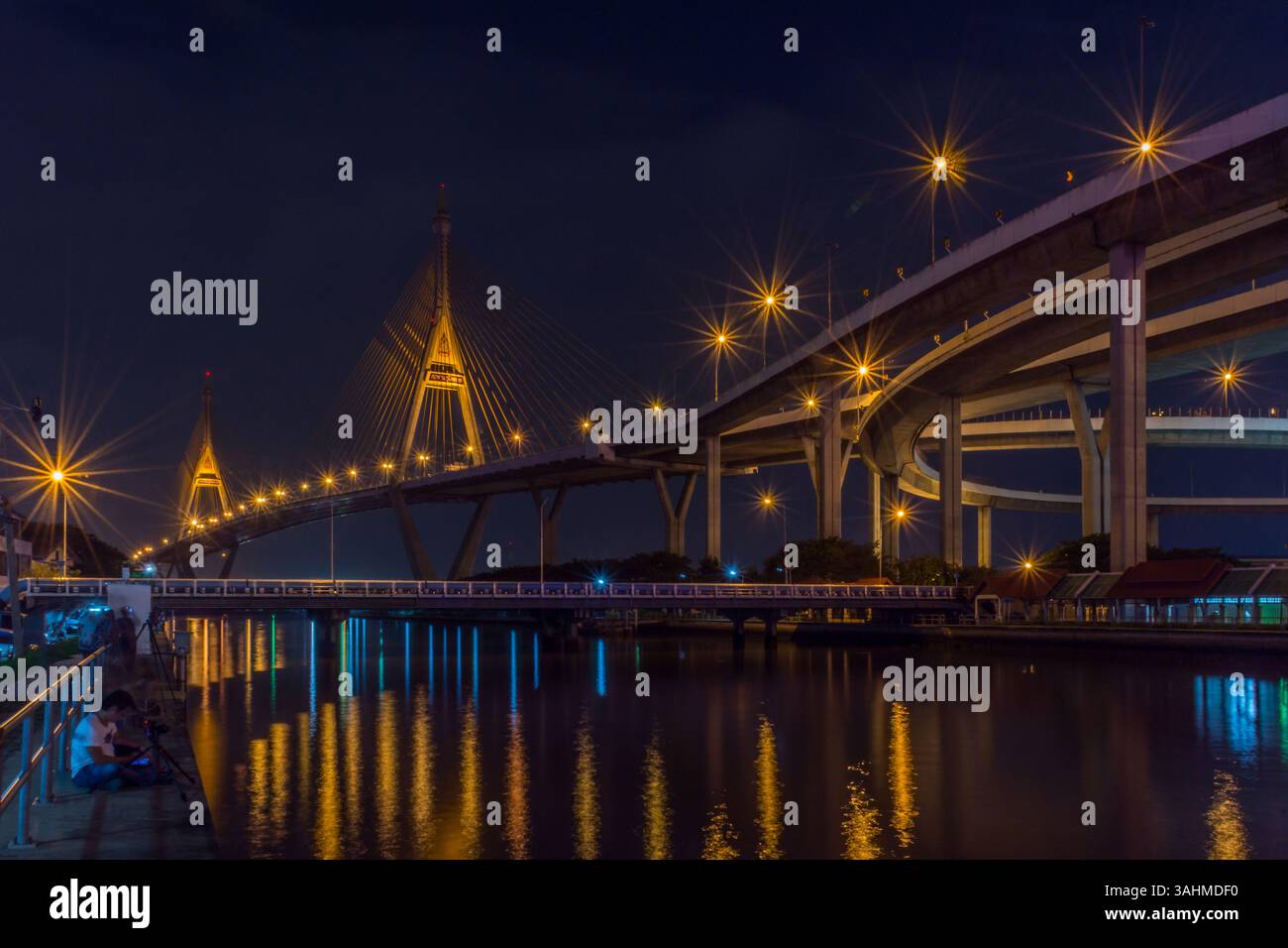 Bangkok, Thailand - November 12, 2016 : Bhumibol Bridge also known as ...