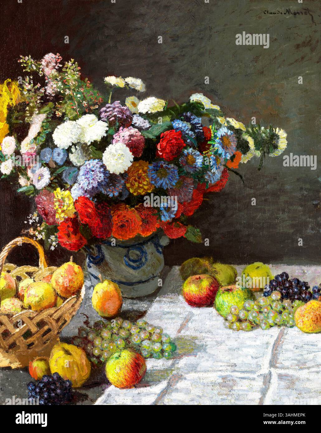 Still Life with Flowers and Fruit by Claude Monet – 1869 French ...
